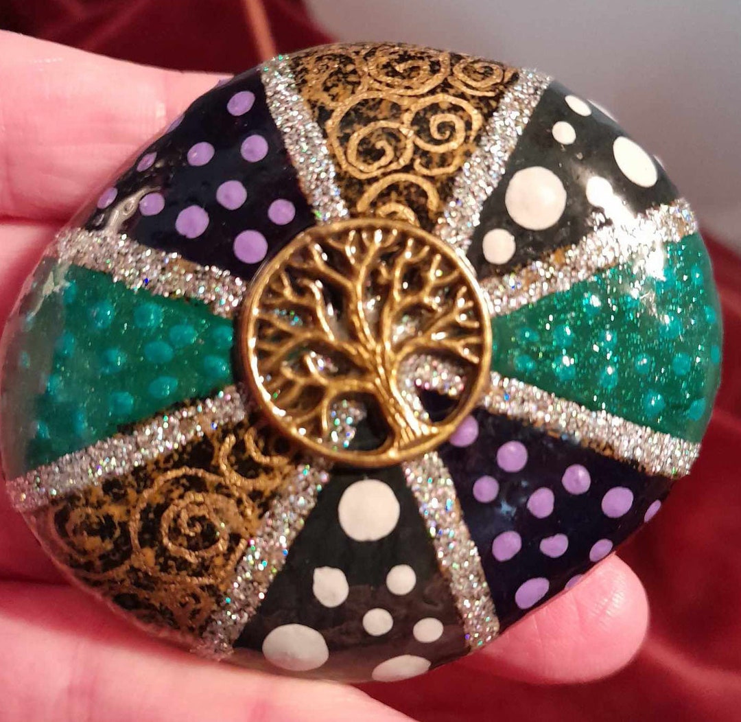 Color Pop TREE of LIFE Rocks Set of 2 Mixed Media Decor Gifts for ...