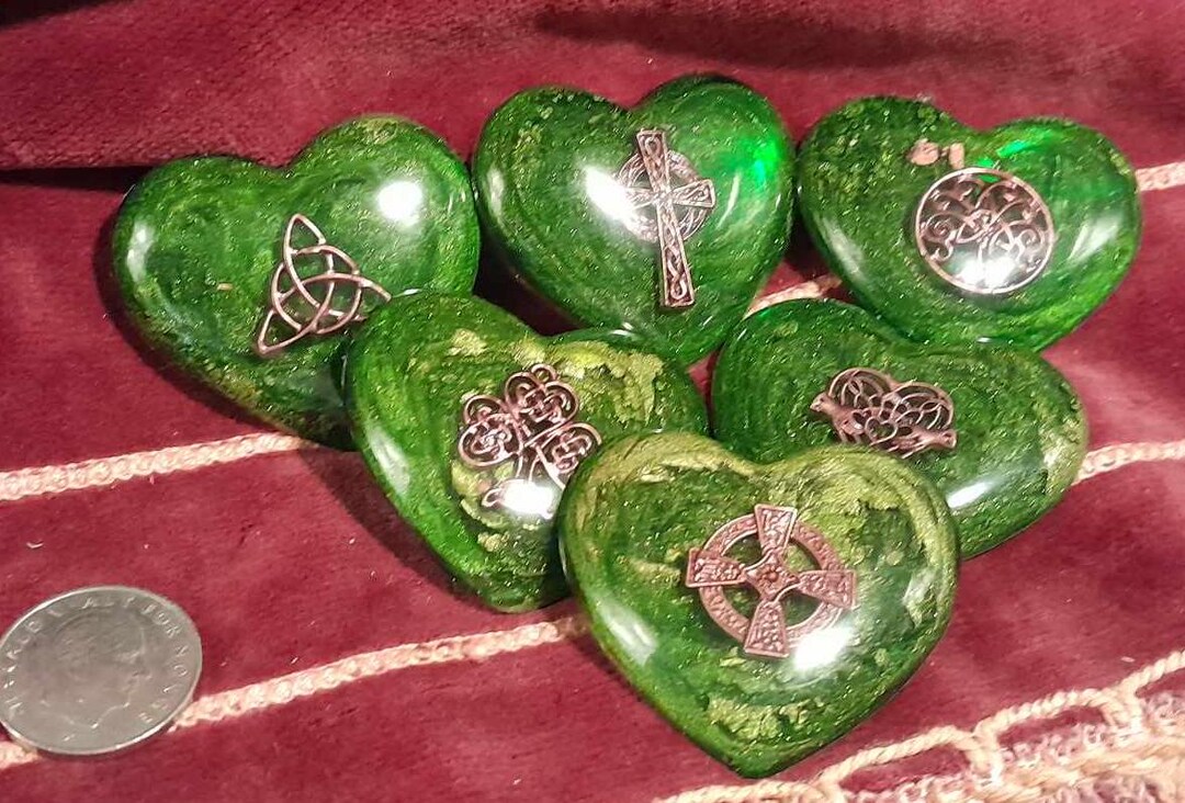 Magnets Set of SIX Celtic Irish Heart Fridge Decor Gifting Friends ...