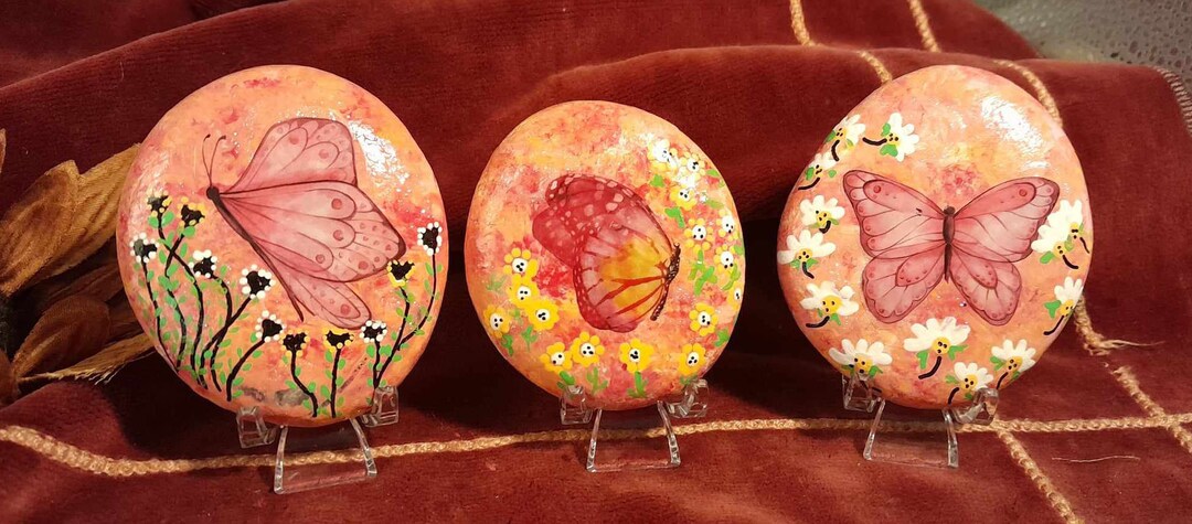 Spring Butterflies SET of THREE Pastel Easter Decor Gifts for Friends ...