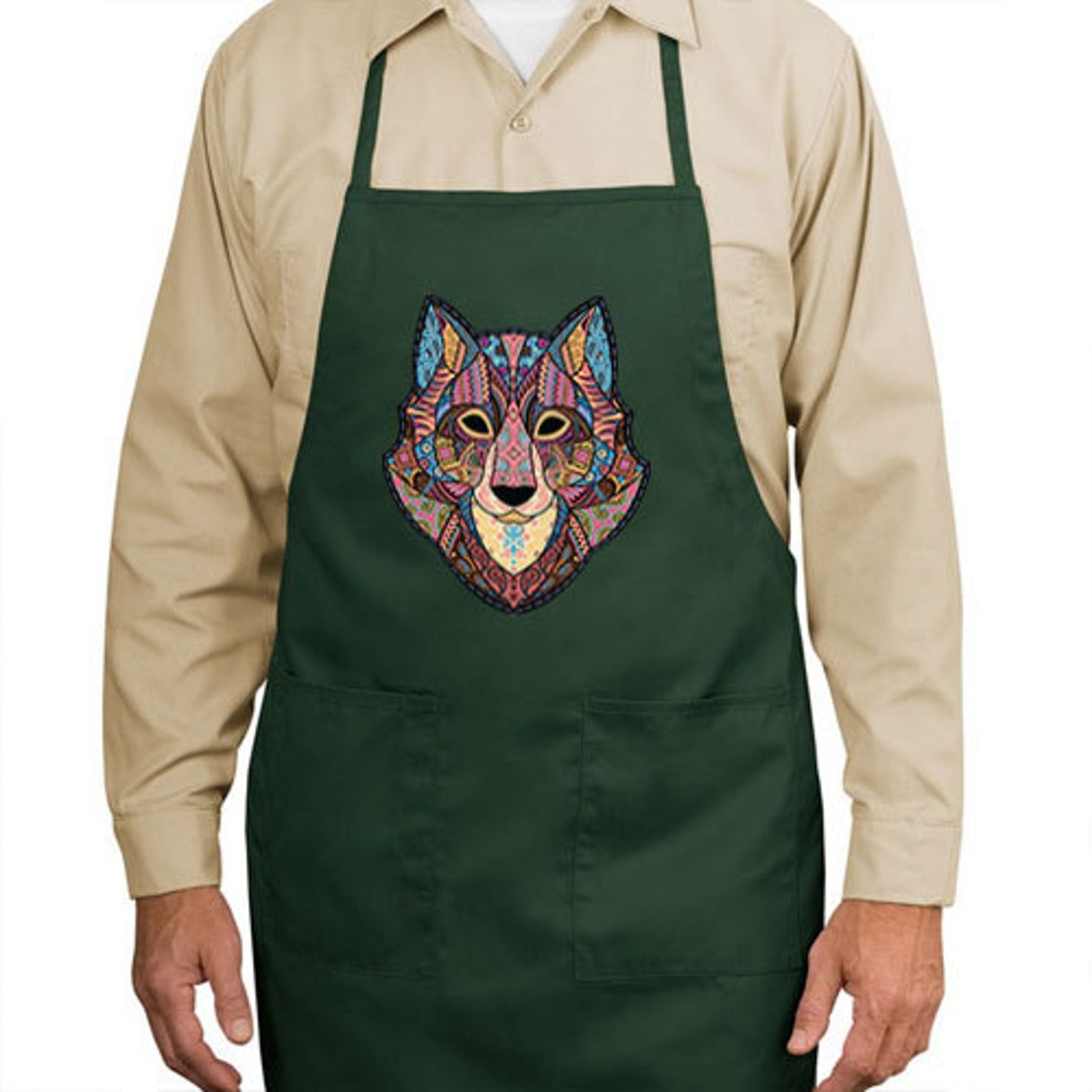 Wolf Mosaic New Apron Kitchen Cook Parties Events Gifts Unisex | Etsy