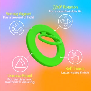Neon Magsafe Ring Grip With Matching Silicone Premium iPhone Case With ...
