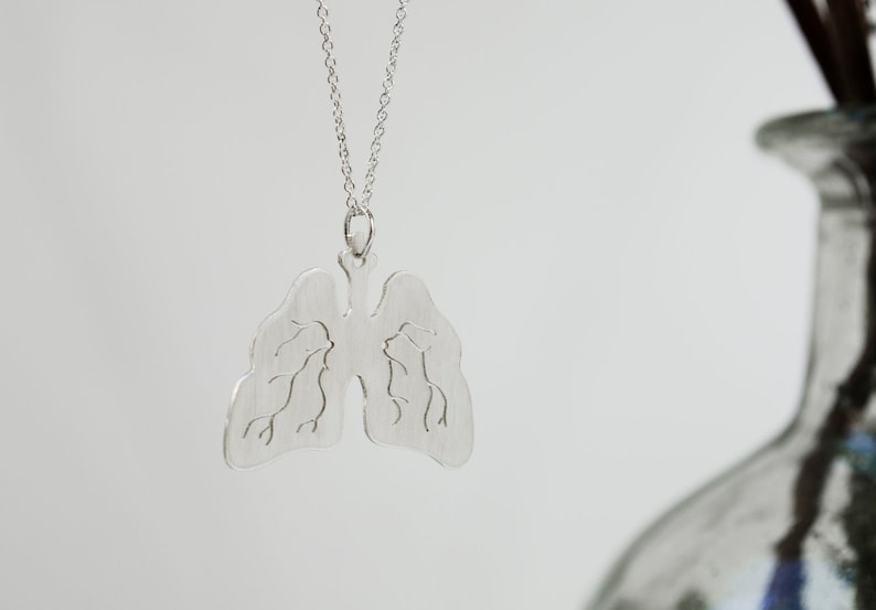 Handmade Sterling Silver Lungs Necklace, Recycled Eco-friendly Silver ...