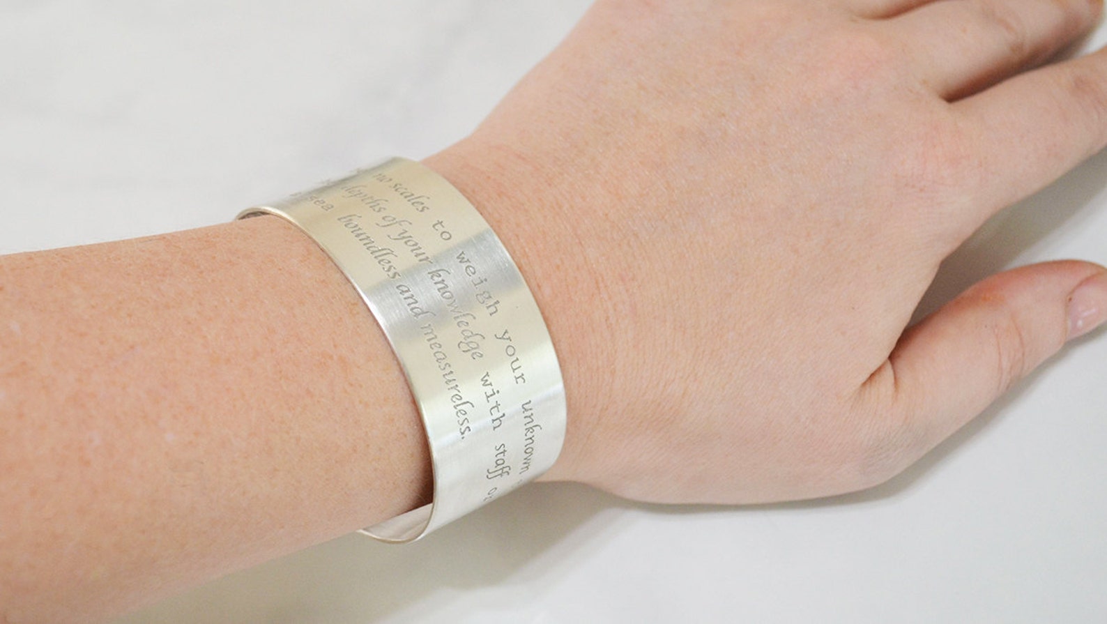 Handmade Solid Sterling Silver Engraved Bracelet, Customize With Size ...