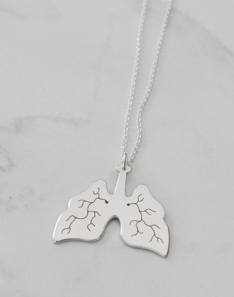 Handmade Sterling Silver Lungs Necklace, Recycled Eco-friendly Silver ...