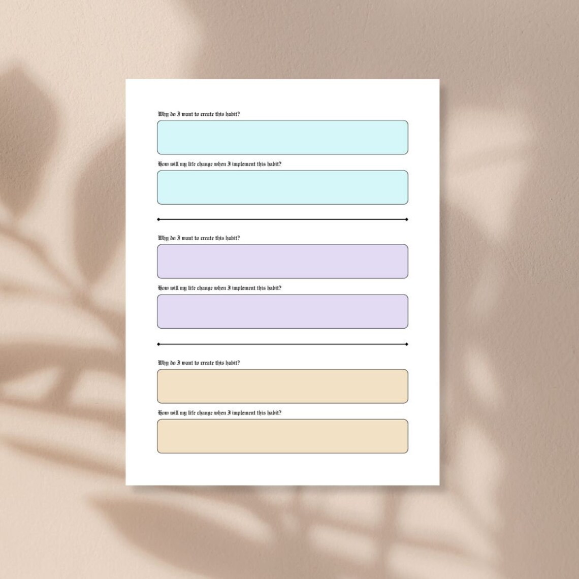 HABIT TRACKER Printable | 3 Months, 3 Habits, Color Coded | Habit ...