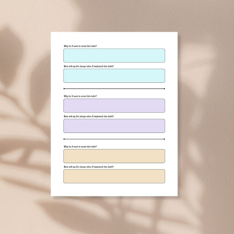 HABIT TRACKER Printable | 3 Months, 3 Habits, Color Coded | Habit ...
