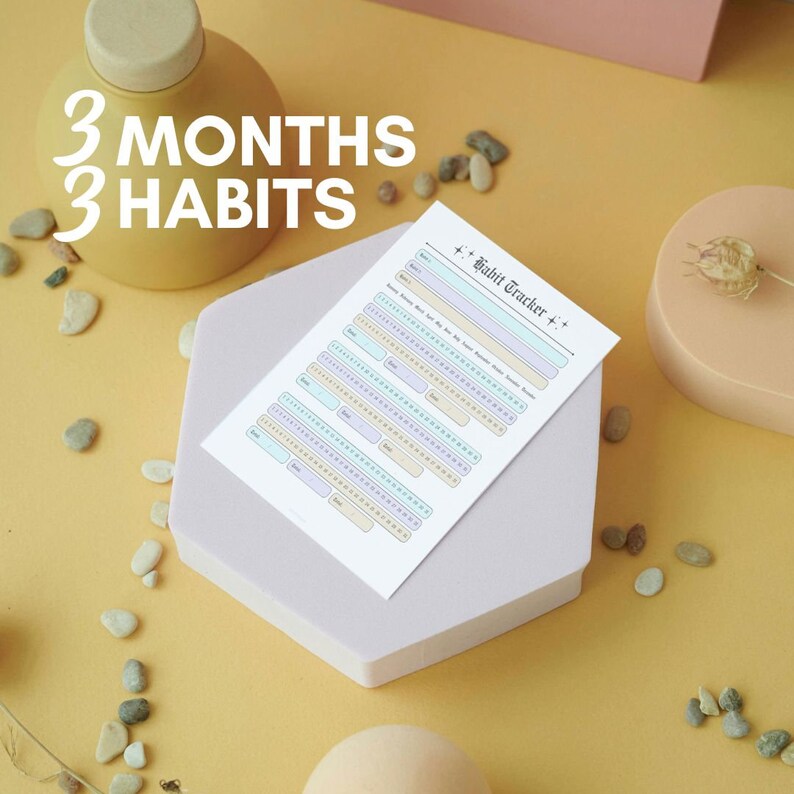 HABIT TRACKER Printable | 3 Months, 3 Habits, Color Coded | Habit ...