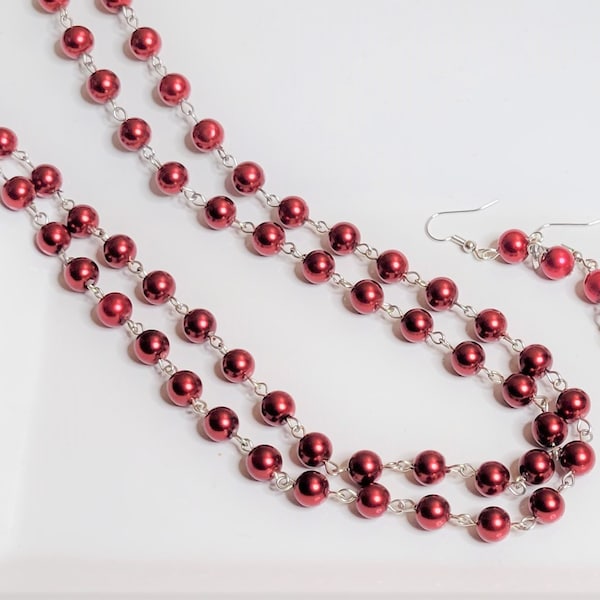 Red Necklace Set - Etsy
