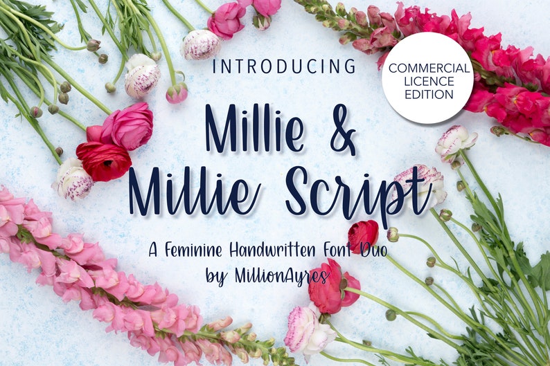 Millie and Millie Script Font Duo - Commercial Use - Etsy