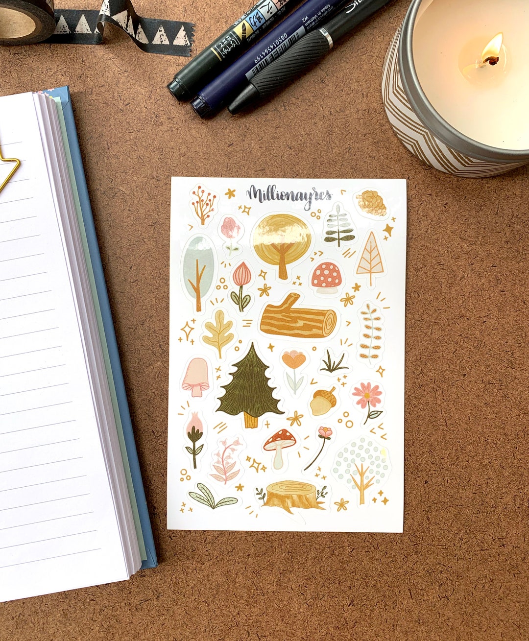 Woodland Flora Sticker Sheet Bujo Stickers Planner Stickers Scrapbook ...