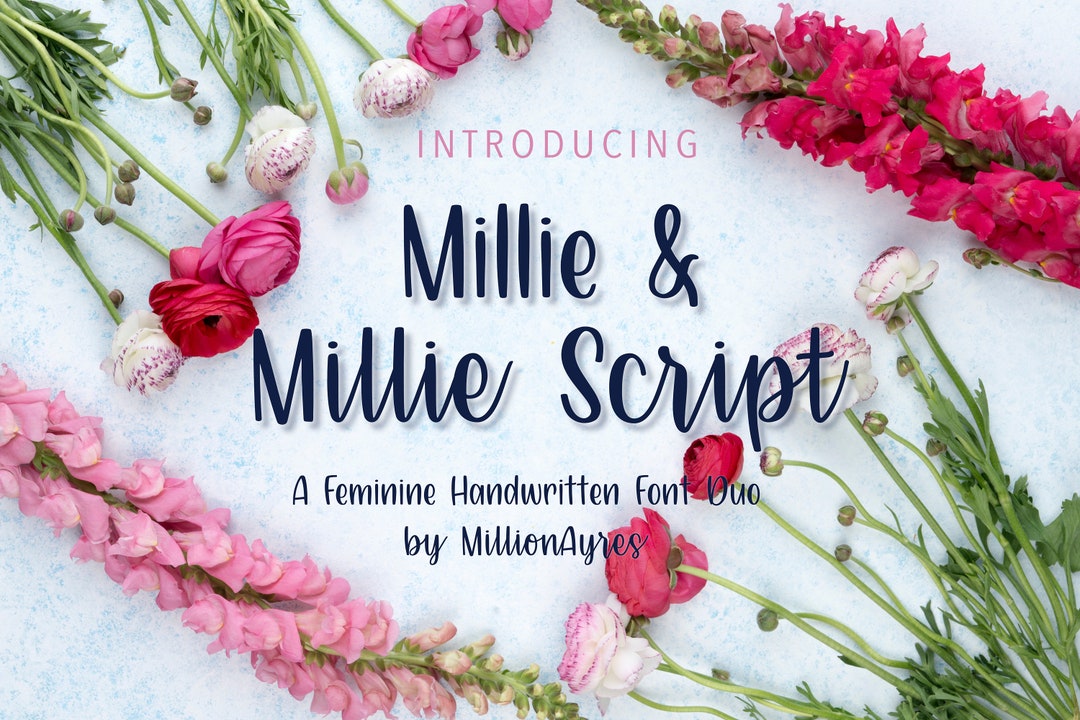 Millie and Millie Script Font Duo Personal Use - Etsy