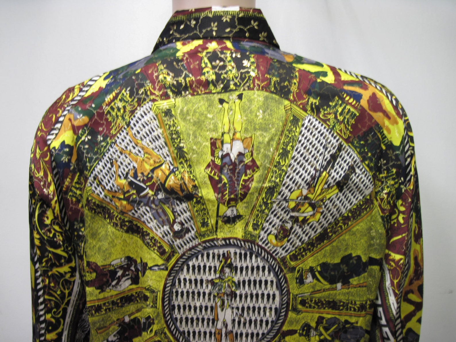 Vintage 90's Baroque Style Silk Shirt ARISTOTLE European Style Inspired ...