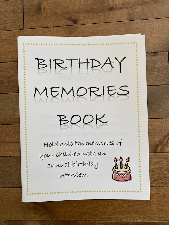 Unique Birthday Memories Book to capture your childs memories | Etsy