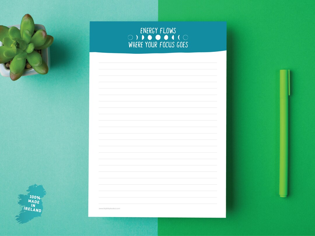 Energy Flows, A5 Notepad, Notes, Writing Pad, Lined Notepad, Stationery ...