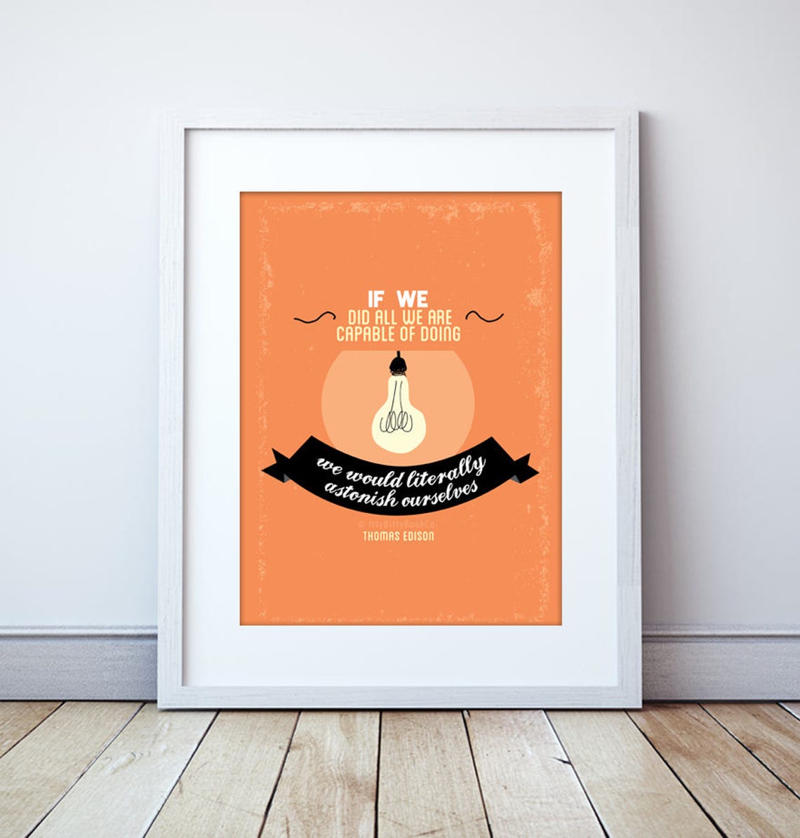 Motivational Quote Thomas Edison Burnt Orange Office Wall - Etsy UK