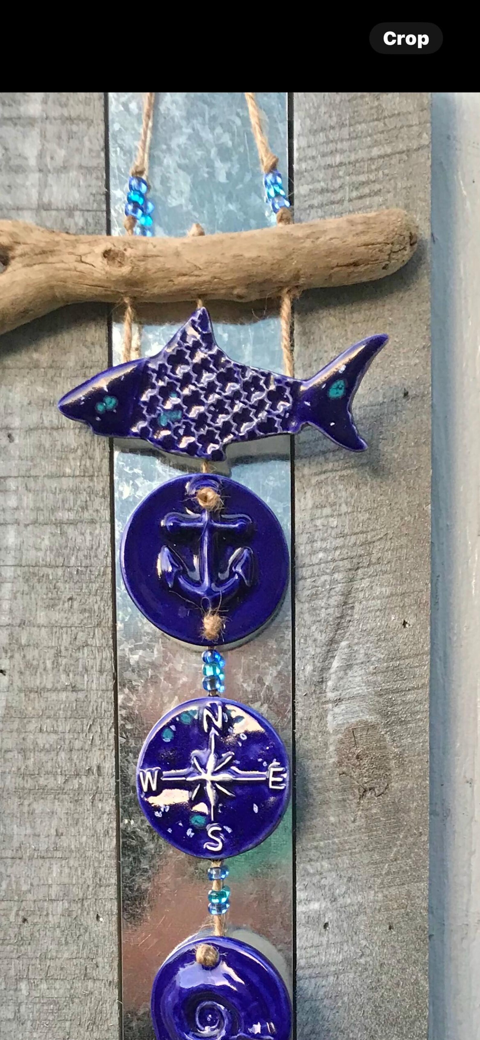 Nautical Wall Decor, Ceramic Fish Wall Hanging, Driftwood Bathroom ...