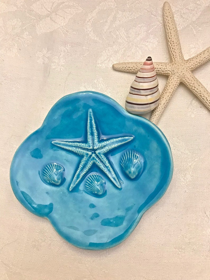 Ceramic Seashell Dish Sealife Ring Dish Coastal Living - Etsy