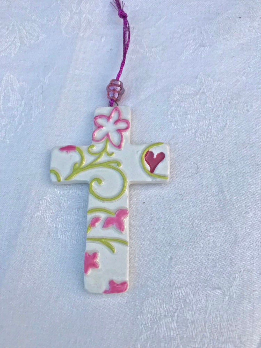 Child’s Communion Cross, Pink Baptism or Nursery Cross, Remembrance ...
