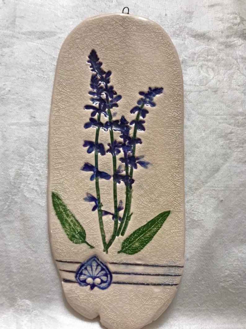 Botanical Ceramic Wall Decor, Rustic Botanical Wall Art, Handmade Plant ...