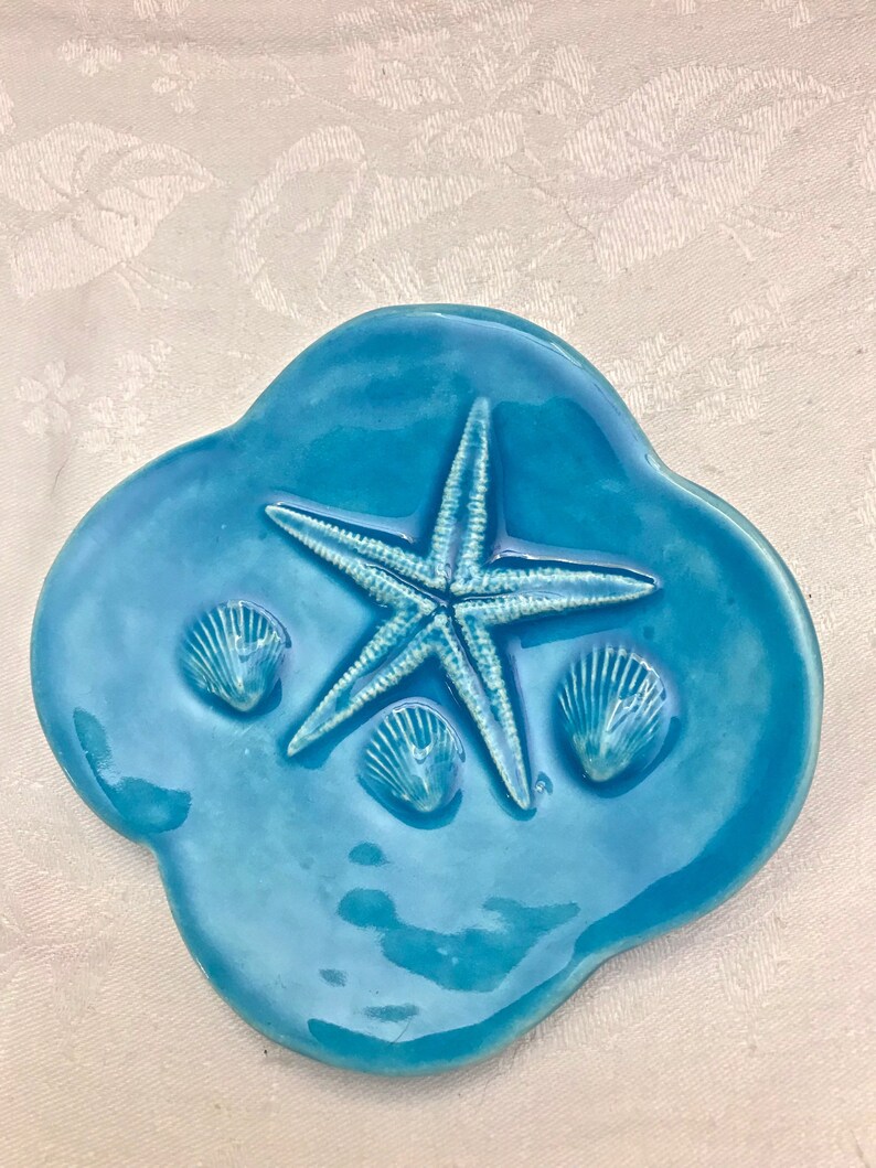 Ceramic Seashell Dish Sealife Ring Dish Coastal Living - Etsy