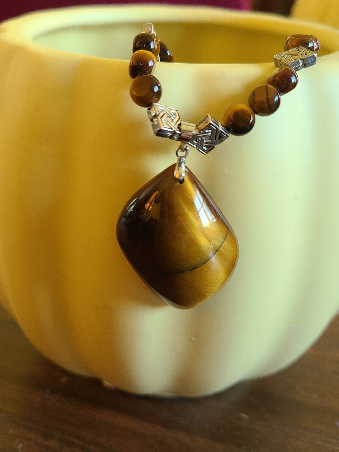 Tiger Eye With Beautiful Floating Tiger Eye Pendant - Etsy