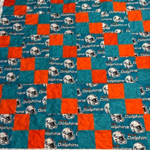Miami Dolphins Quilt - Etsy