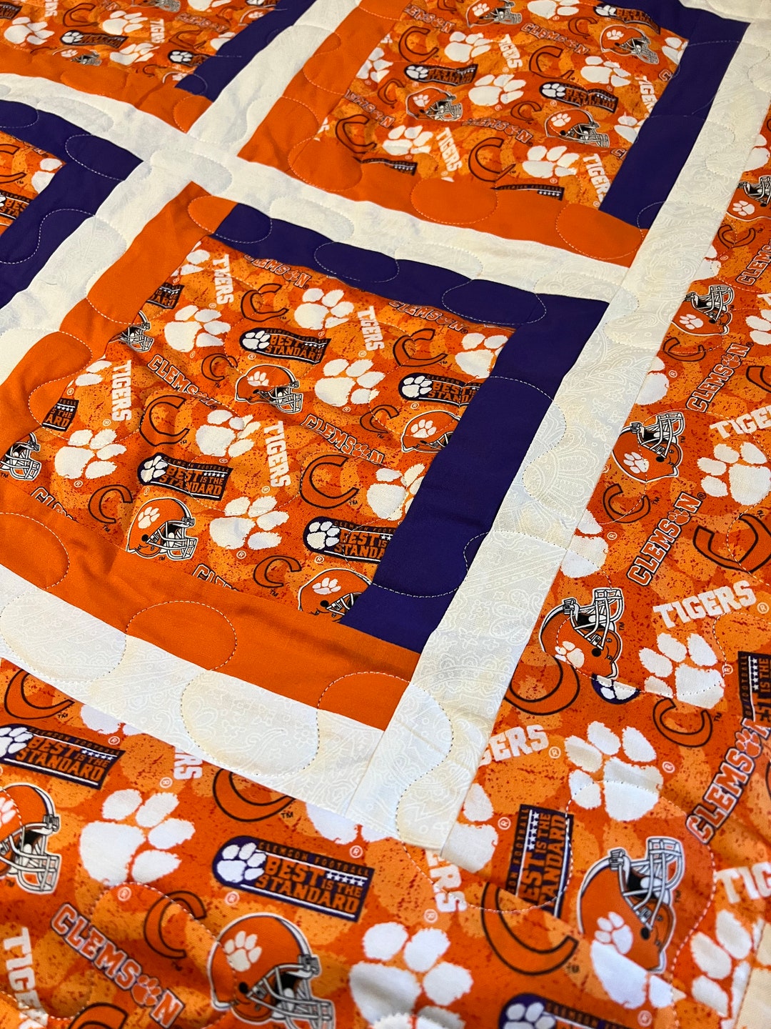 Handmade Clemson Tigers Queen Quilt: Dorm Decor - Etsy