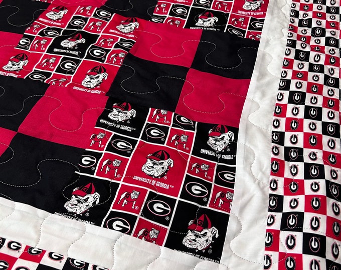 Georgia Bulldogs Quilt - Etsy