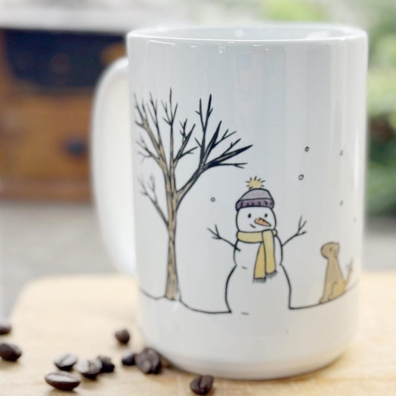 Hand Painted Snowman Mugs - Etsy