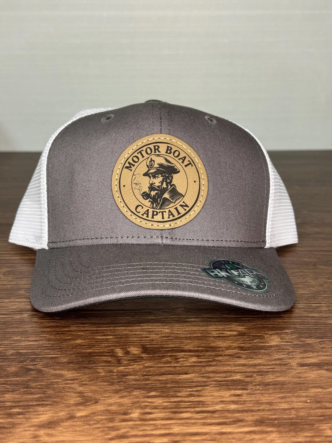 MOTOR BOAT CAPTAIN Faux Leather Patch Hat - Baseball Cap - Funny Adult ...