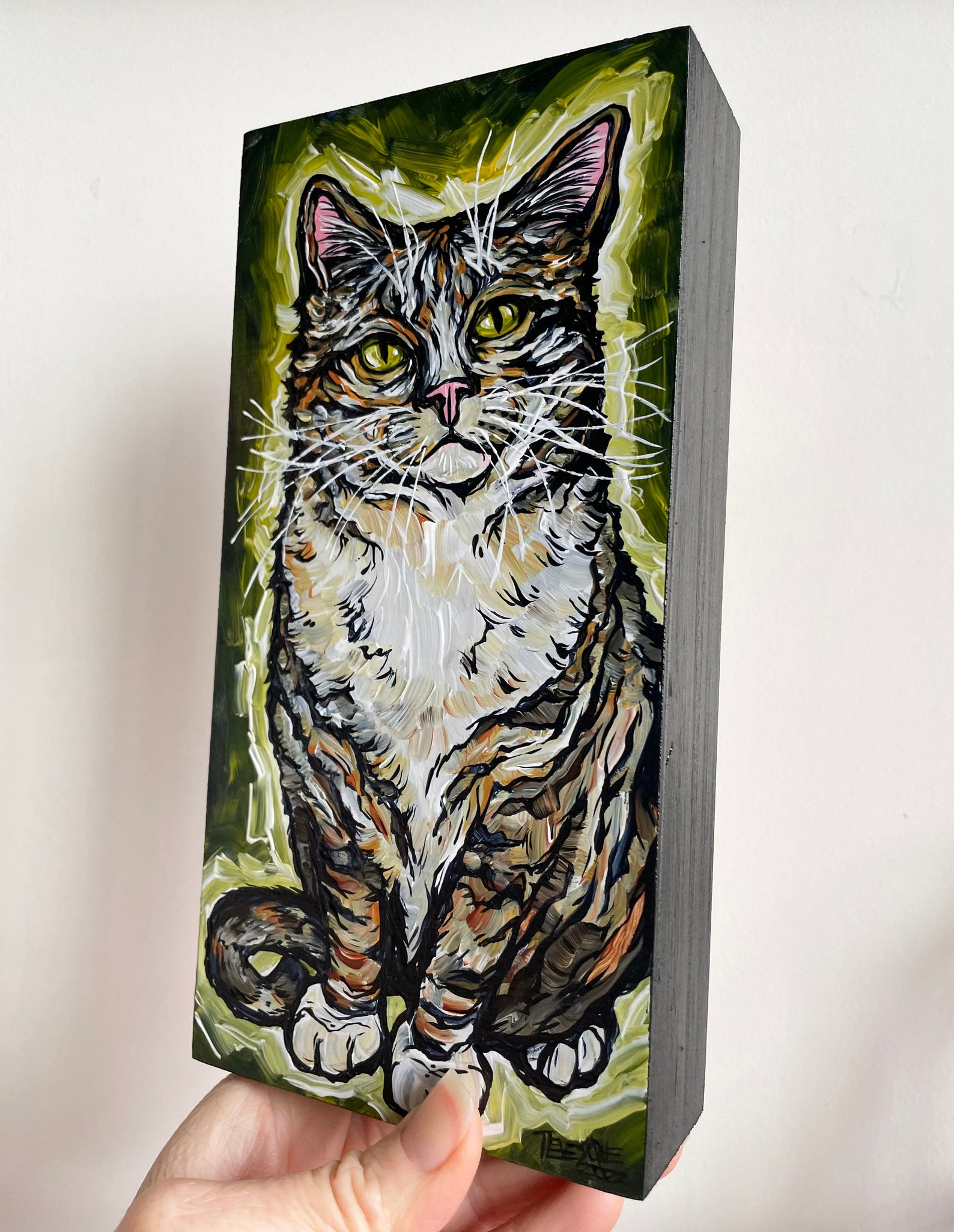 4x8” Curious Tabby Kitty Cat Painting by Tracy Levesque - Etsy