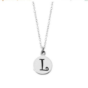 Initial Letter "l" Pendant Necklace, Initial Charm Necklace , Initial ...