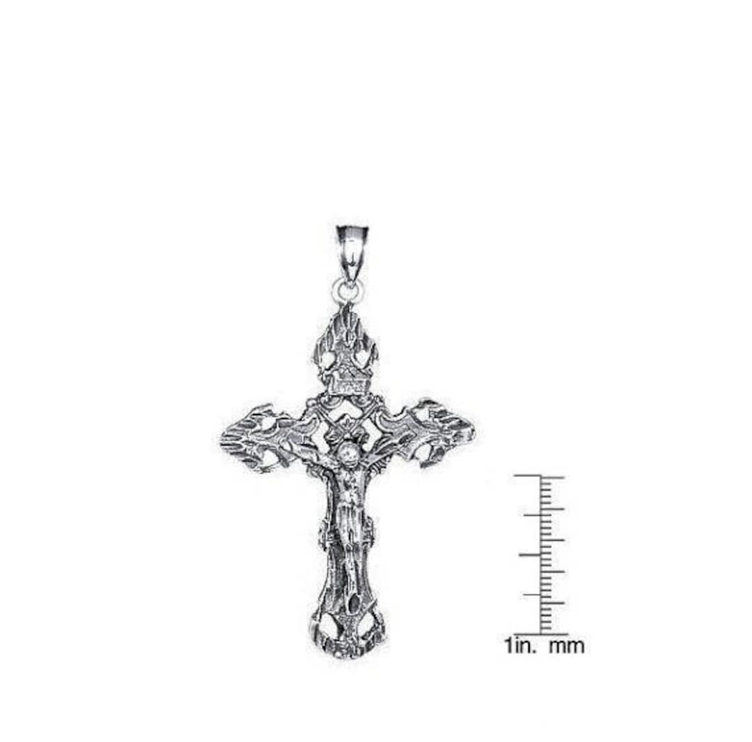 Sterling Silver Jesus Christ Crucifix Cross Necklace Pendant - Etsy