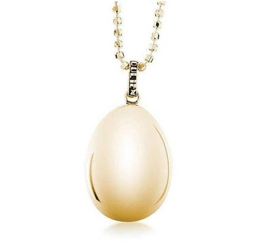 Golden Egg Locket Necklace, Egg Locket Pendant Yellow Gold Rose Gold ...