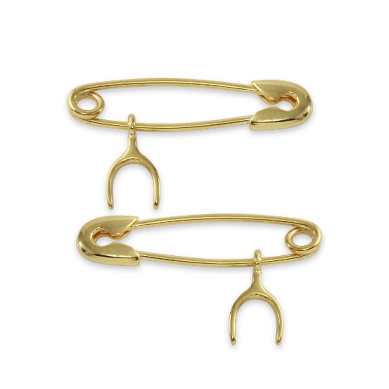 Yellow Gold Safety Earring Pin 14k Yellow Safety Pin Earring | Etsy