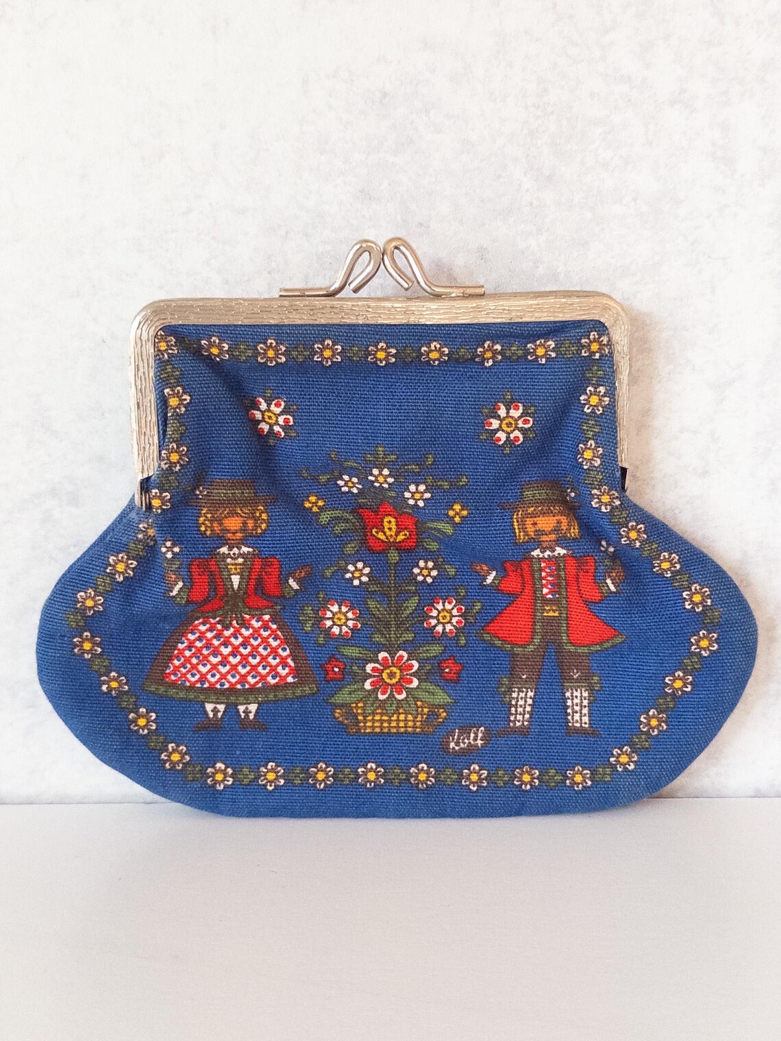 Vintage Kolf Austrian Folk Art Blue Kiss Clasp Coin Purse - Etsy