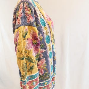 Hand Knit Vintage 90s Jennifer Reed Floral Pullover Sweater - Etsy