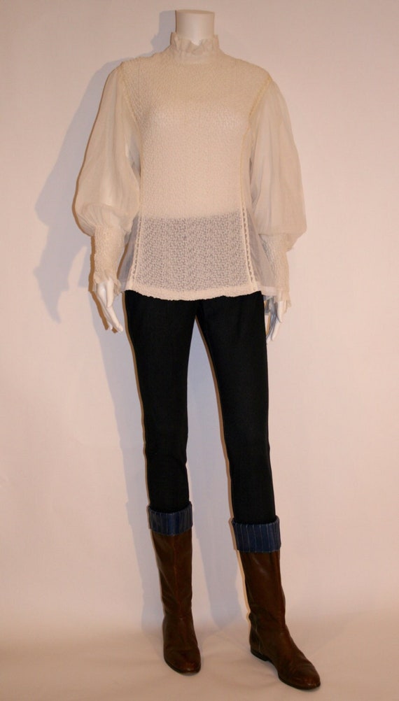 Vintage Alice Stuart Sheer Plant Leaves Geometric Blo… - Gem