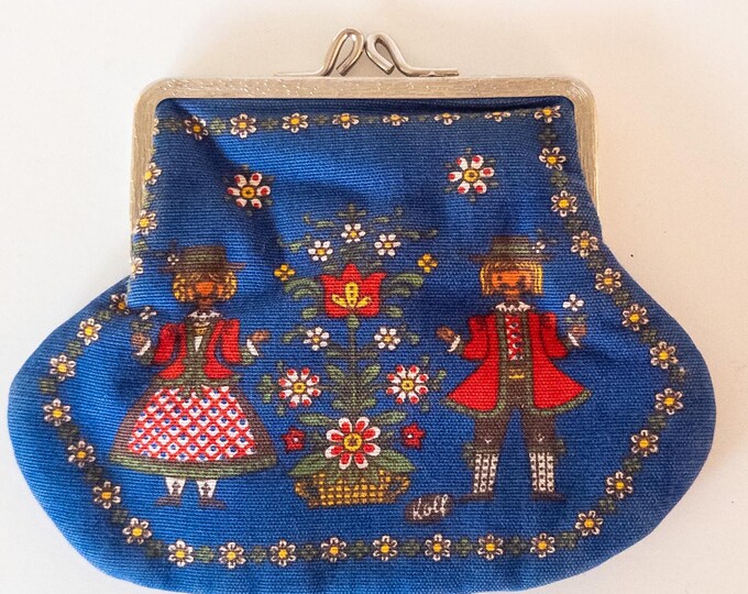 Vintage Kolf Austrian Folk Art Blue Kiss Clasp Coin Purse - Etsy