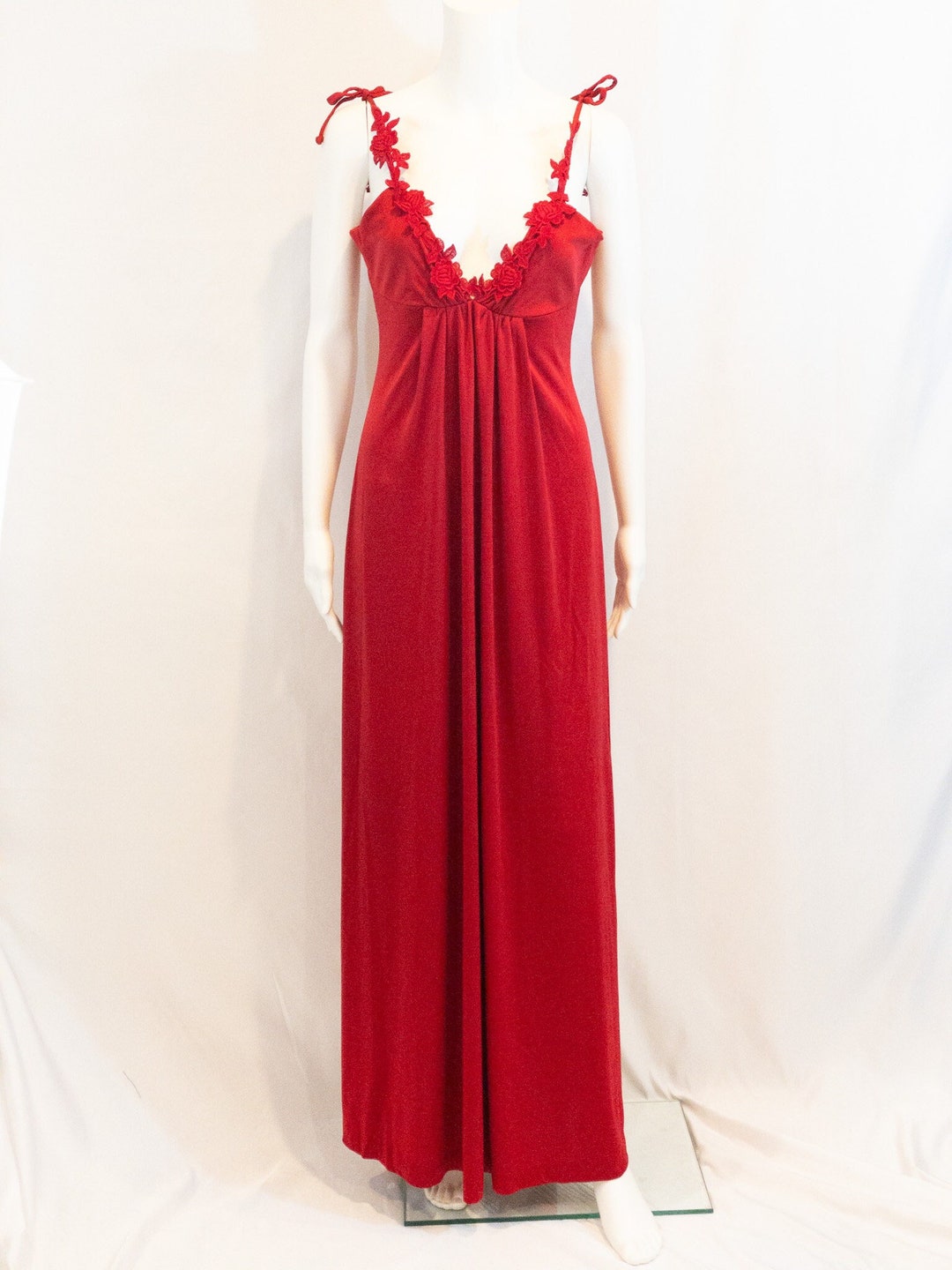 1970s Red Disco Gown by David Howard for Climax - Etsy