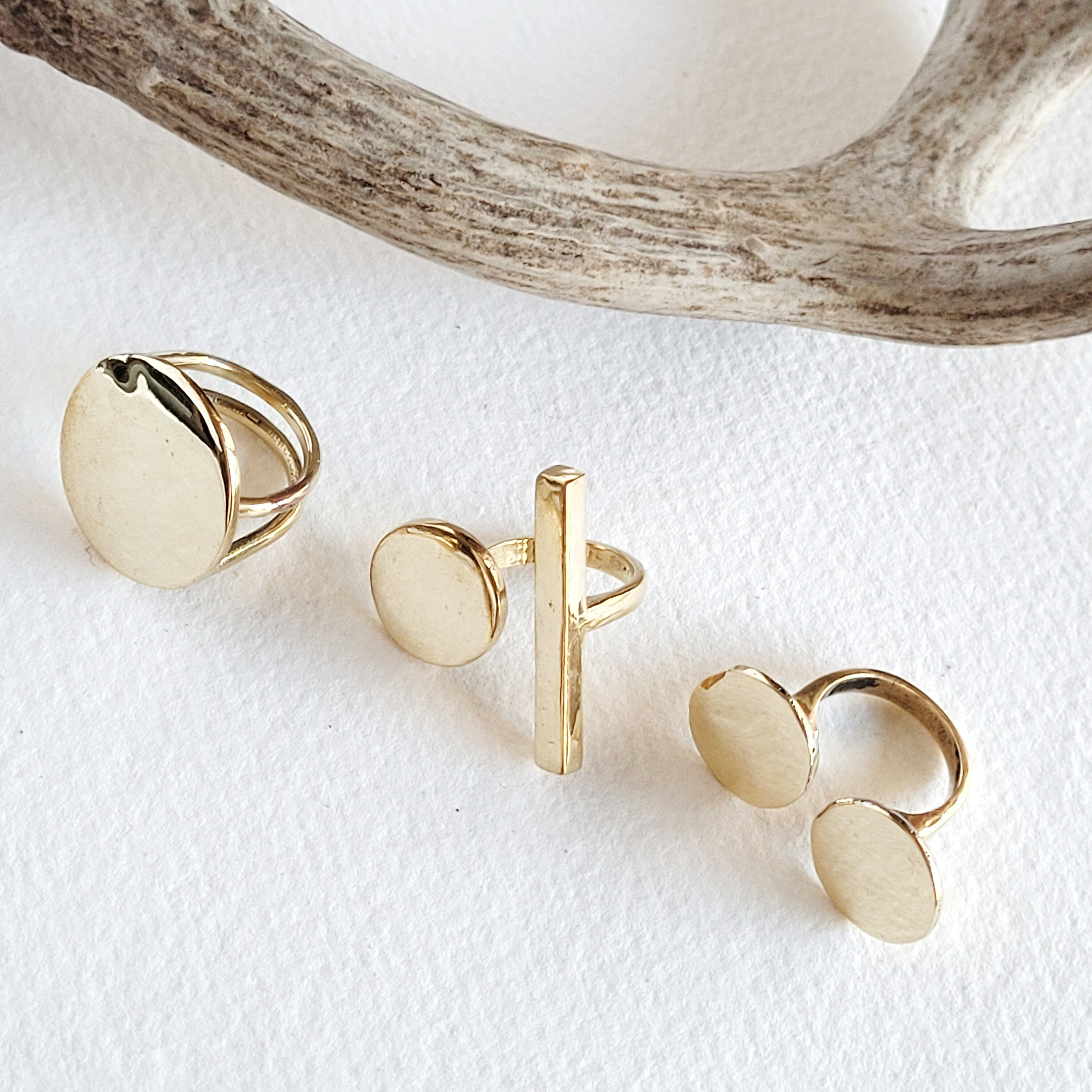 Handcrafted Solid Brass Double Circle Ring, Adjustable Size 7 - Etsy