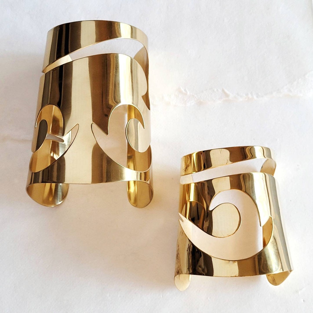 Brass Tat Upper Arm Cuff Armlet Designer Runway Statement Cuff - Etsy