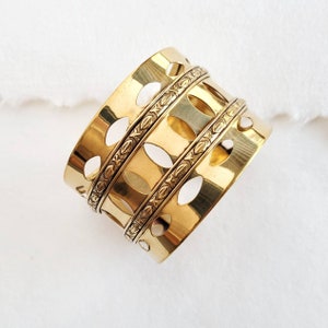 Brass Deco Cut Out Cuff Bracelet Bangle - Etsy