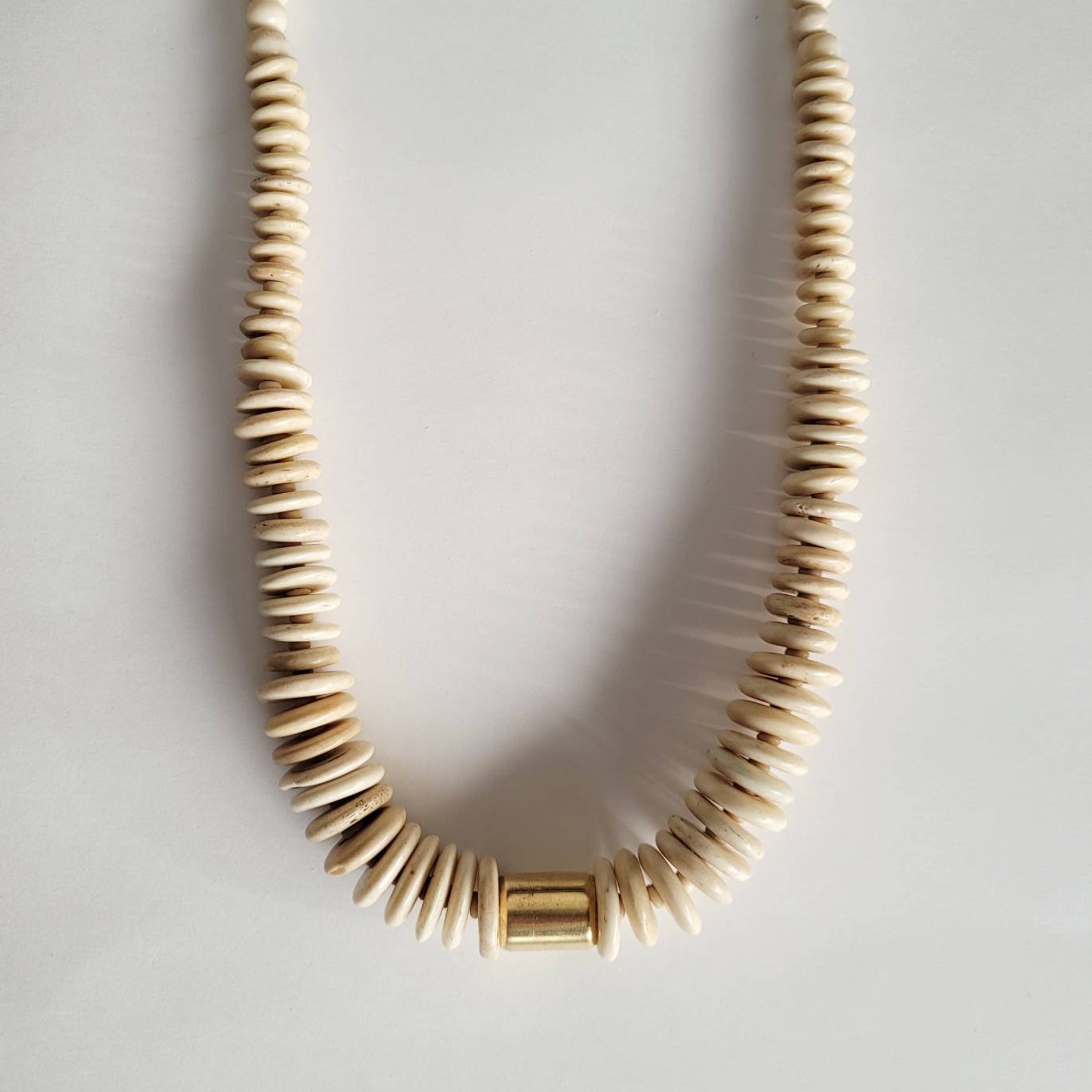 Bone Disc Beaded Tribal Necklace Collar | Etsy