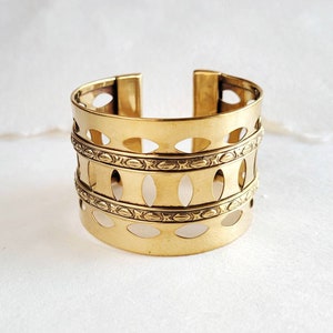 Brass Deco Cut Out Cuff Bracelet Bangle - Etsy