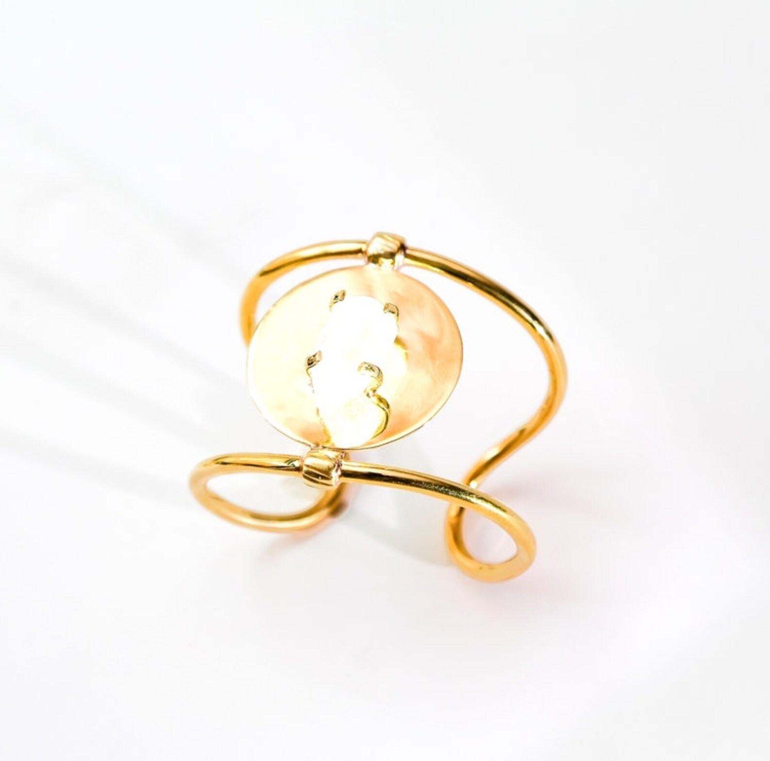 Asteroid Solid Brass Handmade Clear or Smoky Quartz Cuff Bracelet - Etsy