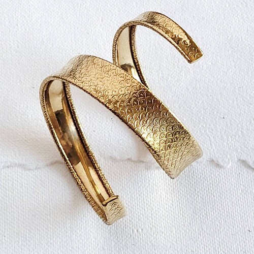 Brass Fish Scale Armlet Arm Band Upper Arm Cuff Designer - Etsy