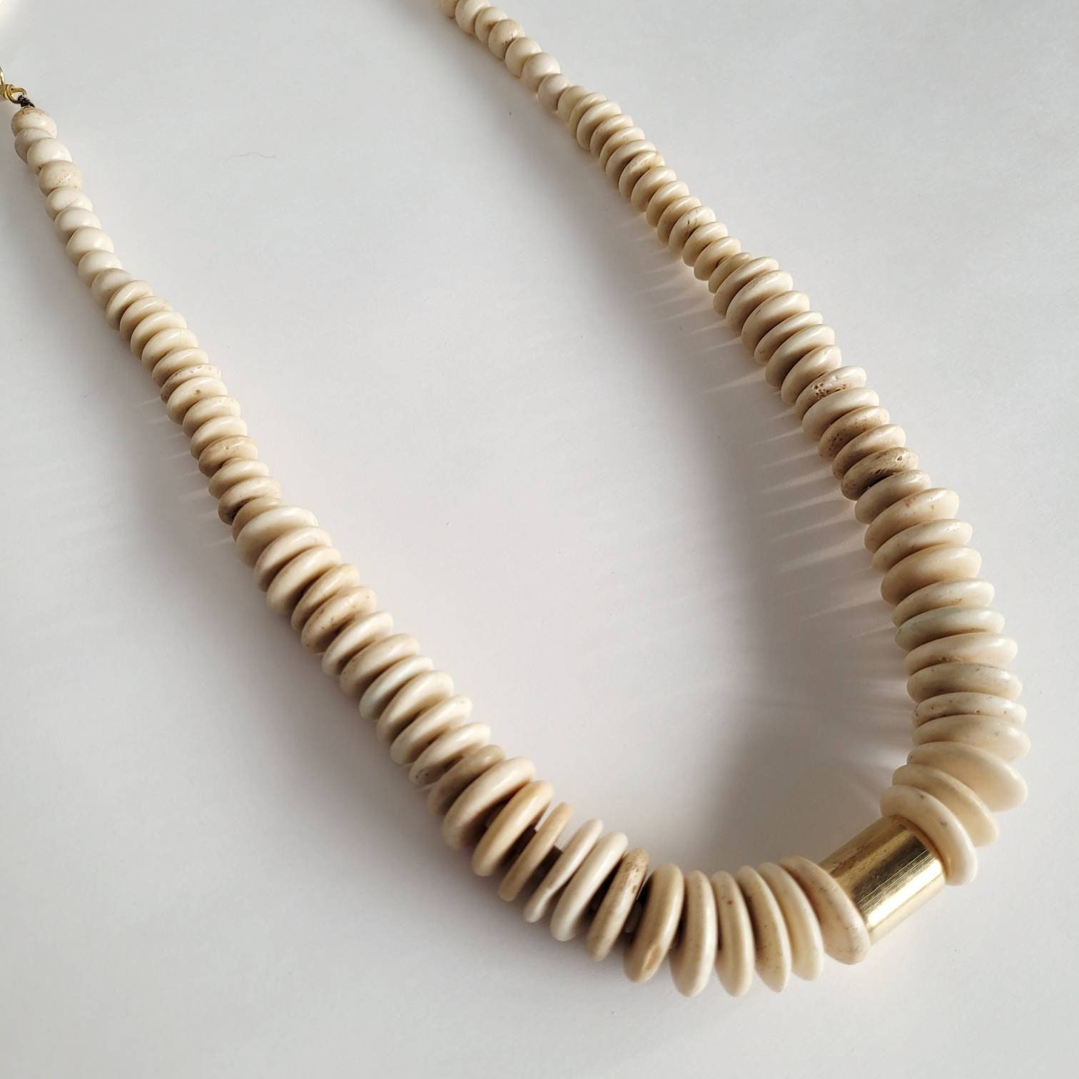 Bone Disc Beaded Tribal Necklace Collar | Etsy