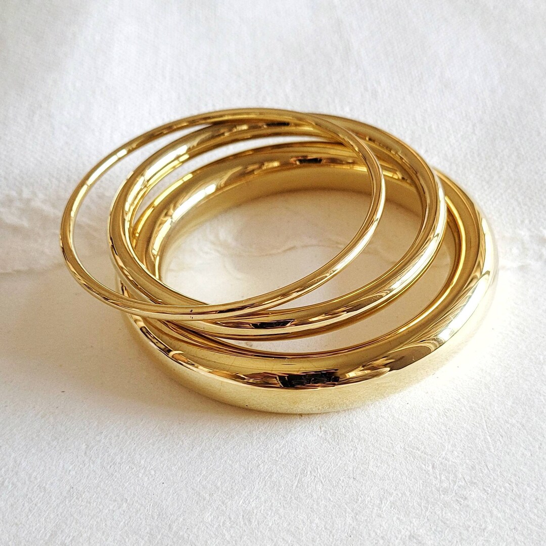Brass Simplicity Golf Bangles Bangle Bracelet Set - Etsy