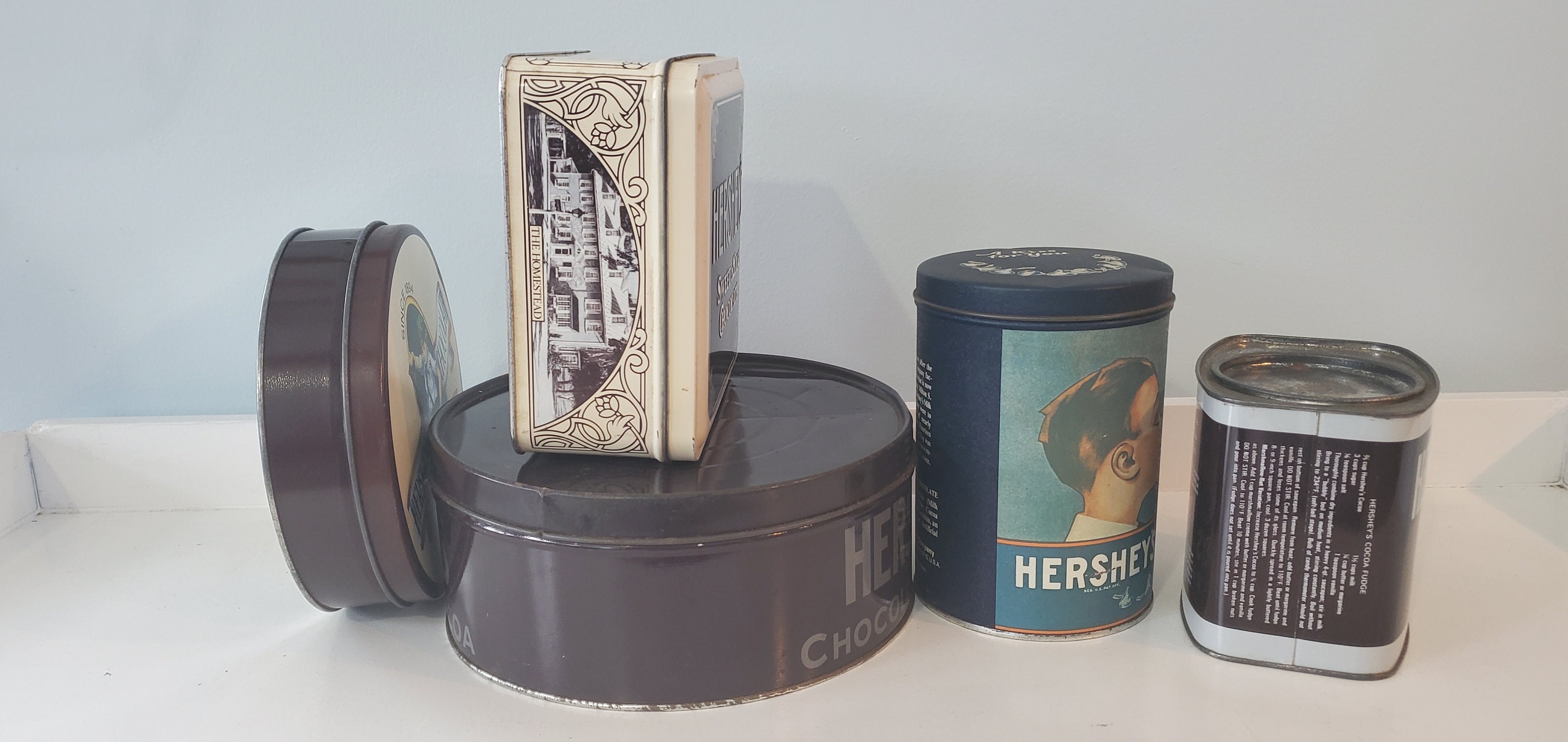 Vintage Hersey's Chocolate Tins, Instant Collection, Advertising, Cocoa ...